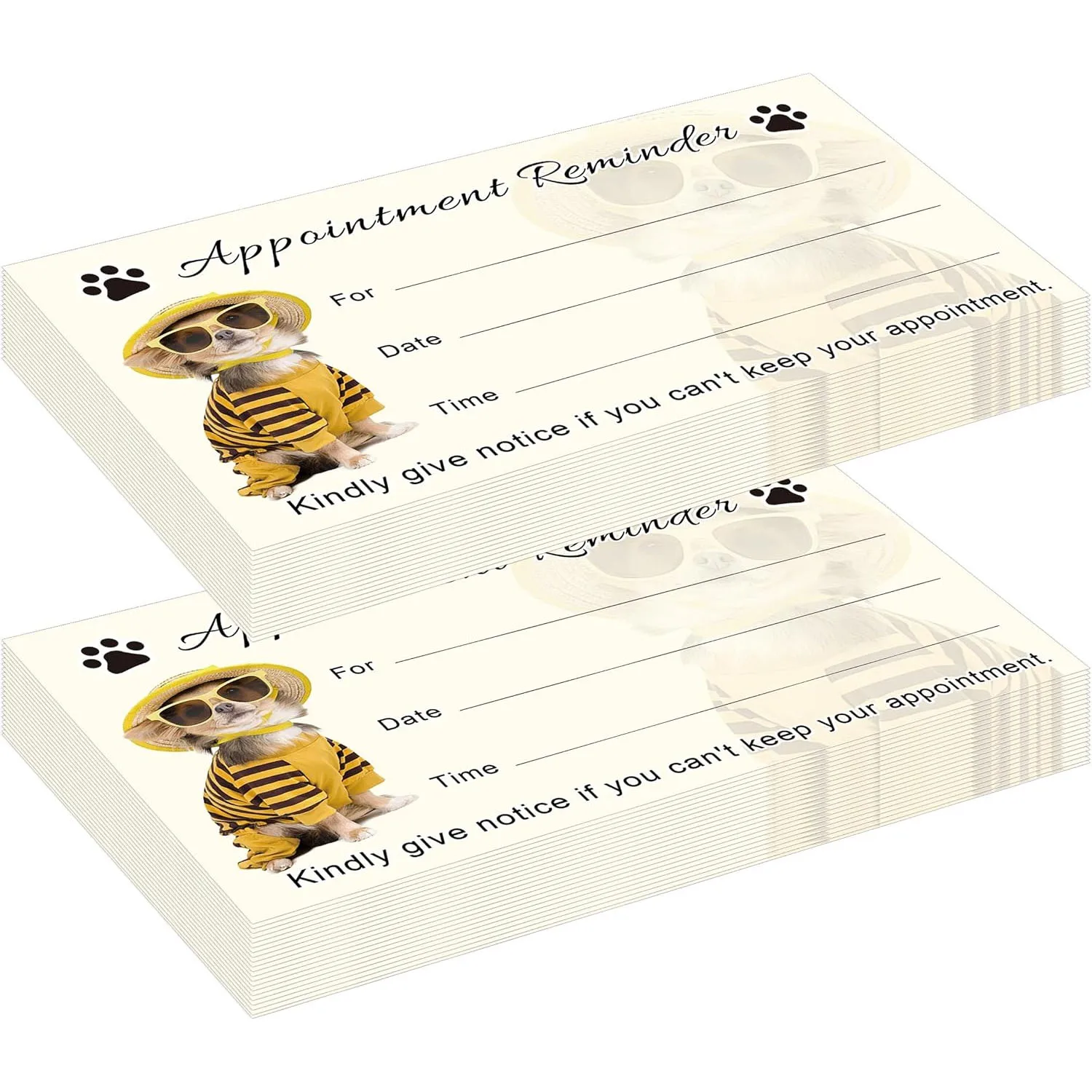 25Pack Pet Grooming Groomers Appointment Reminder Cards Pet Grooming ...