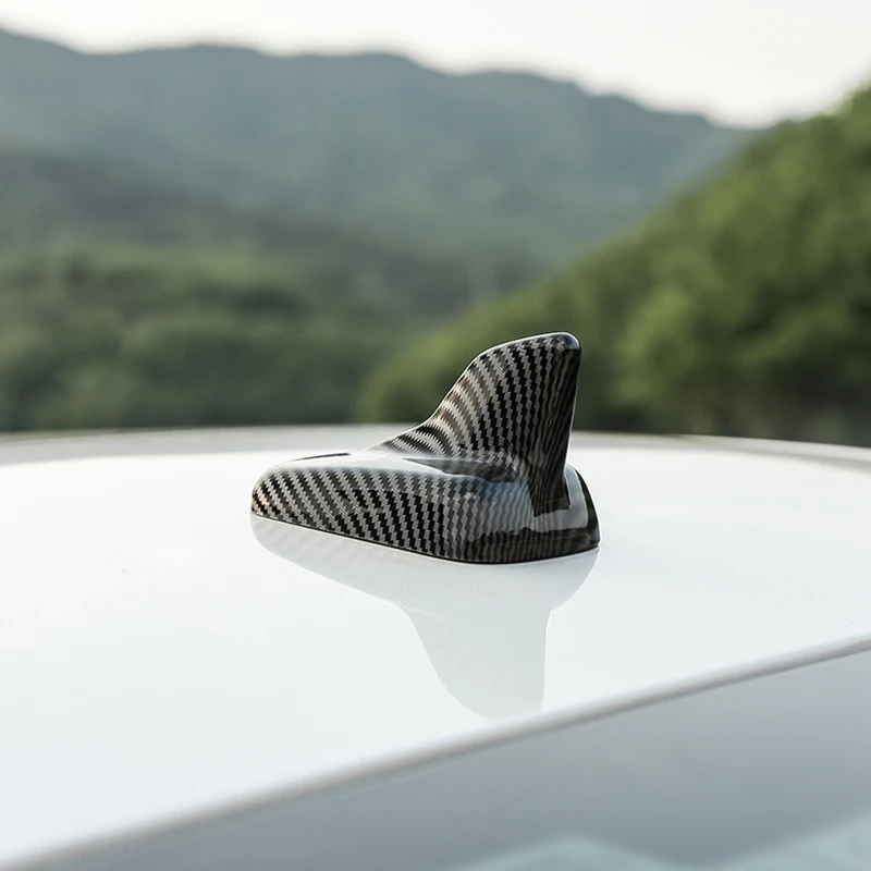 Car-Fin-Shark-Antenna-Carbon-Fiber-Style-Signal-Aerials-Roof-Trim ...