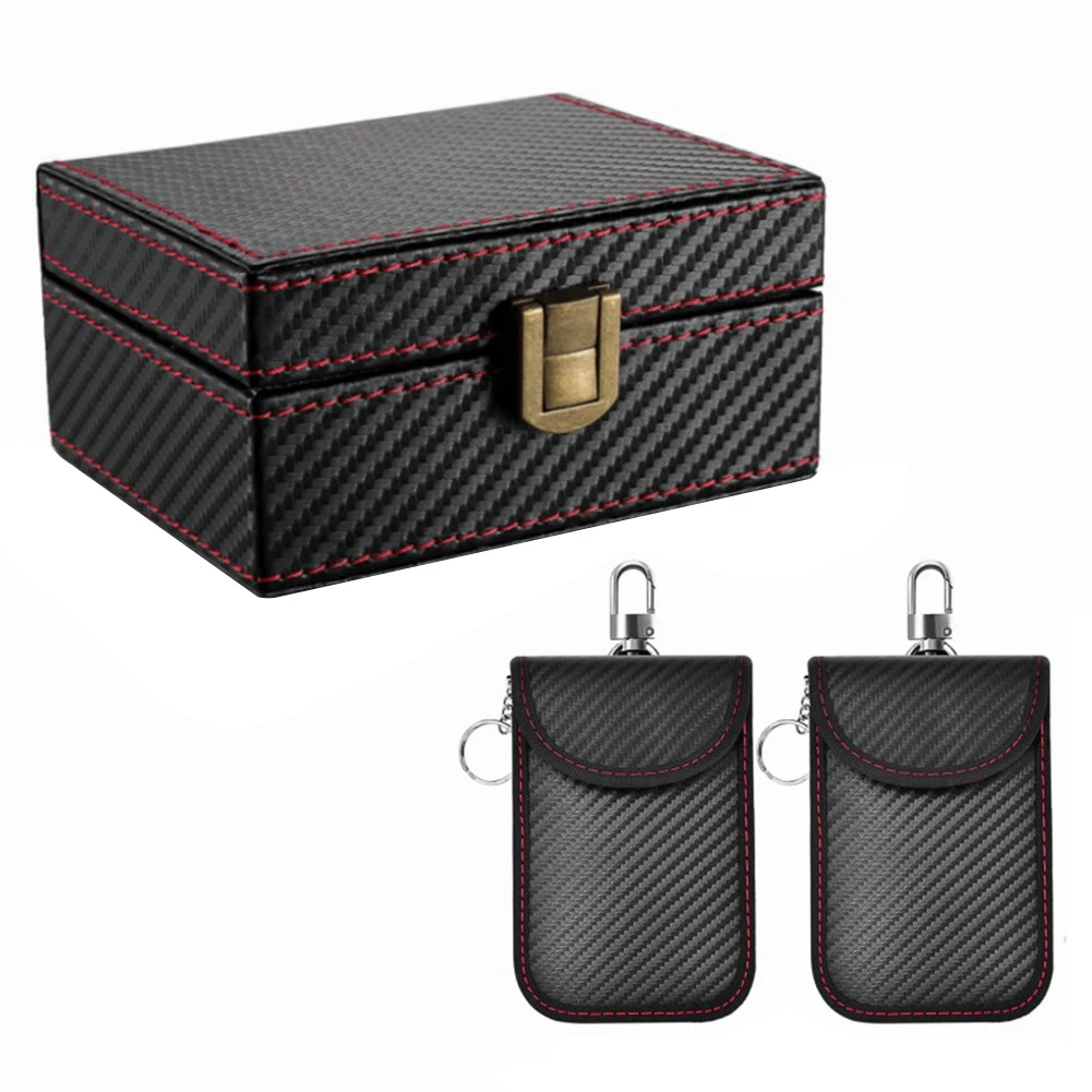 Faraday Key Fob Protector Cage & 2 Pack Faraday Bag Signal Blocking ...