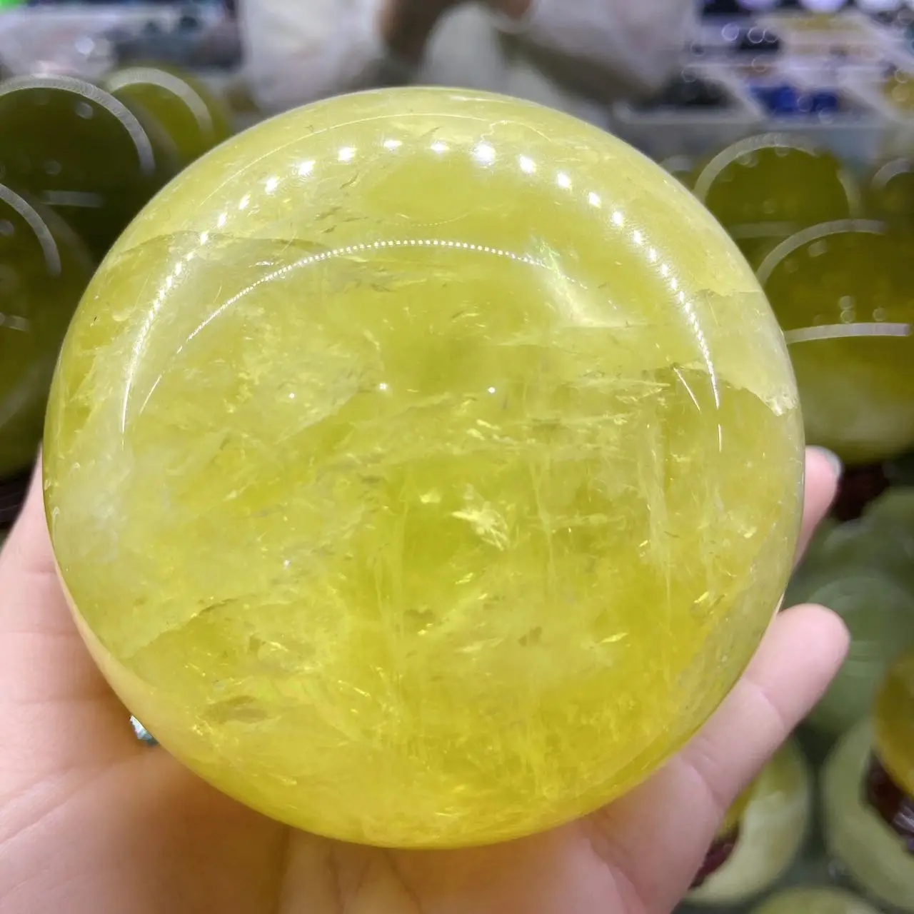 high-quality-Natural-yellow-crystal-ball-Topaz-ball-Healing-Reiki ...