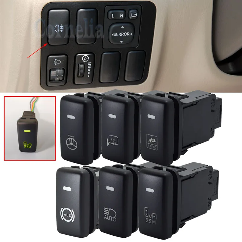 Car-AUTO-ABS-BSM-Recorder-Rearview-Steering-Wheel-Heating-Switch-with ...