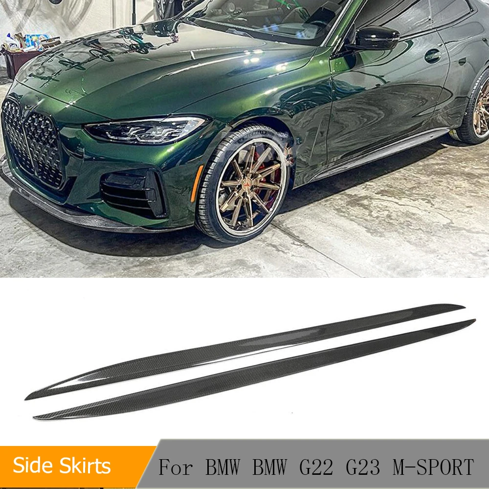 Real Carbon Fiber Side Skirt Extension Lip Spoiler For 4series Bmw G22 ...
