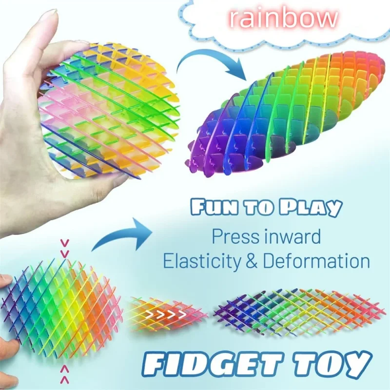 Fidget Worm Toy Flexible 3D Sensory Slug Figgy Toy for Kids Adults ...