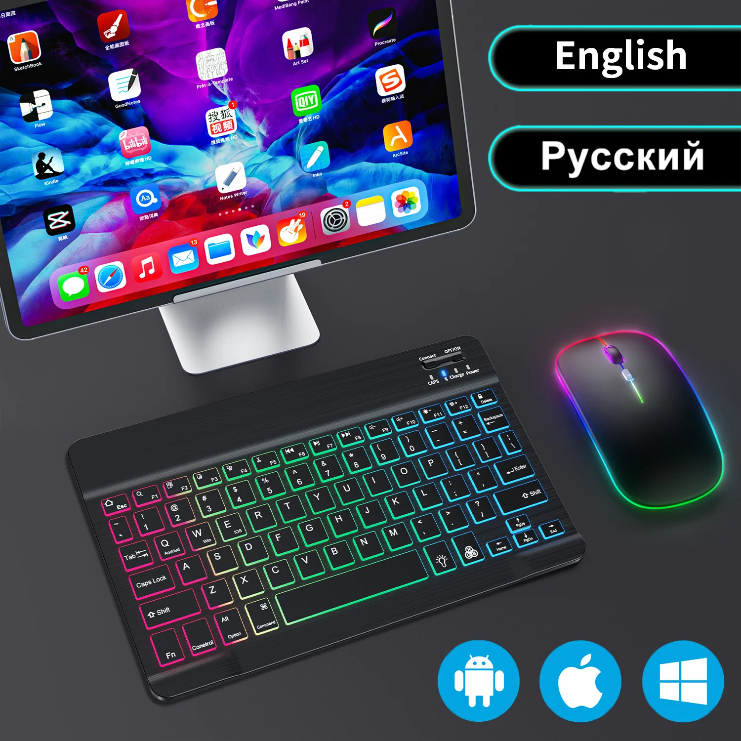 RGB-Wireless-Keyboard-Mouse-Set-Combo-Mini-Bluetooth-Keyboard-Set ...