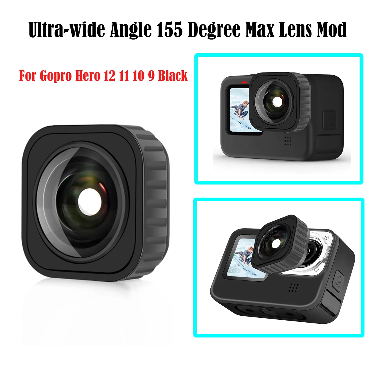 Go-Pro-12-Max-Lens-Mod-155-Ultra-Wide-Angle-Lens-Maximize-Stabilization ...