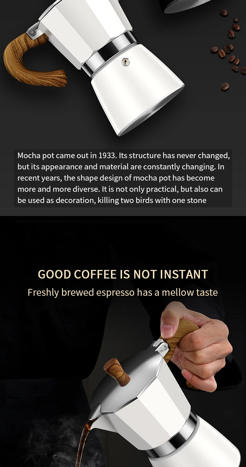 Cafetière Moka Pot à café italien, Machine à expresso en aluminium ...