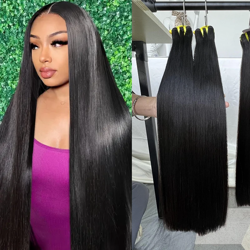 NEW-10A-Super-Double-Drawn-Straight-Hair-Human-Weave-Bundle-Raw ...