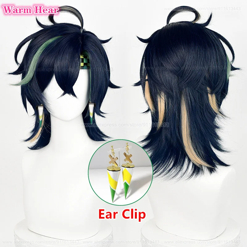 Kinich-Synthetic-Hair-Anime-Short-35cm-Mixed-Color-Highlights-Cosplay ...