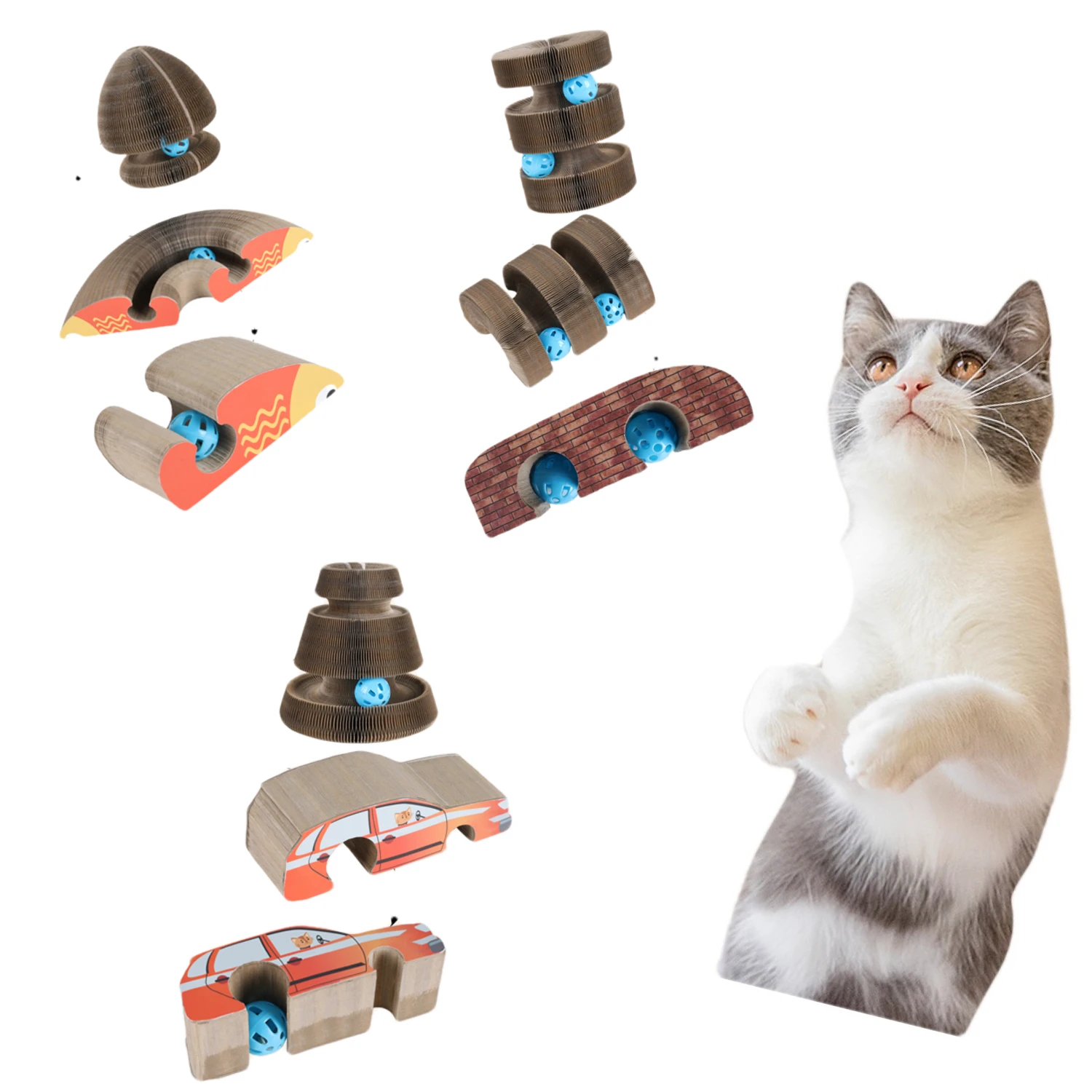 Magic-Organ-Cat-Toy-Cats-Scratcher-Scratch-Board-Round-Corrugated ...