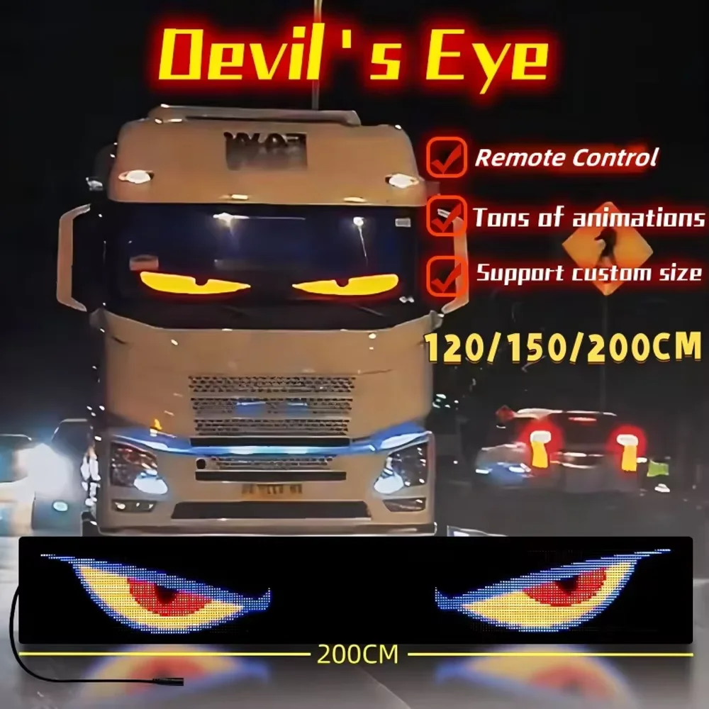 New-Remote-Control-Truck-Devil-Eye-Led-Soft-Foldable-Matrix-Pixel-Panel-Light-Graffiti-Scrolling ...