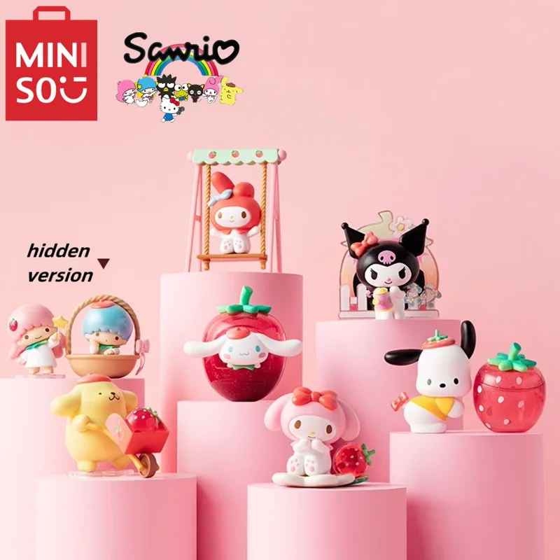 Genu-no-MINISO-Sanrio-Modelo-Kawaii-S-rie-Vila-Morango-Caixa-Cega ...