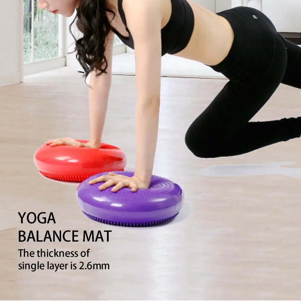 Inflated Stability Yoga Wobble Cushion Exercise Fitness Balance Disc ...