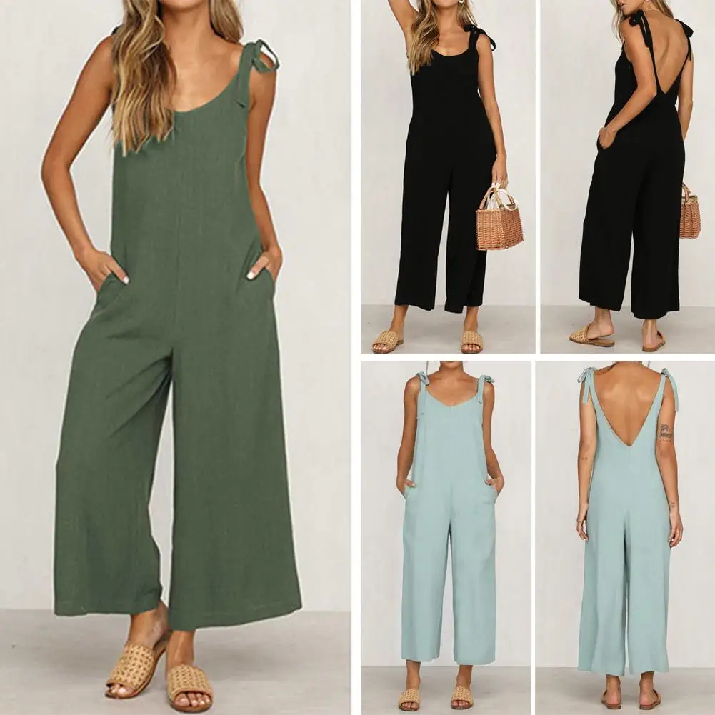 Mono-con-cuello-en-V-y-espalda-descubierta-para-mujer-mono-de-pierna ...