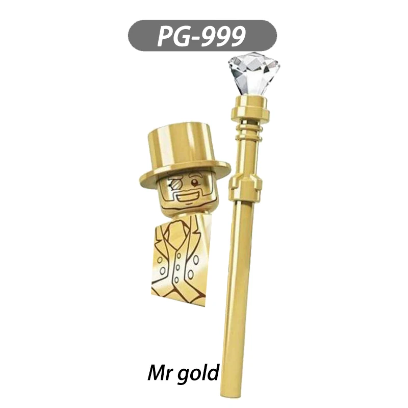 1pcs Movie Series Golden Boy Mr Gold Action Figures Mini Bricks Doll ...