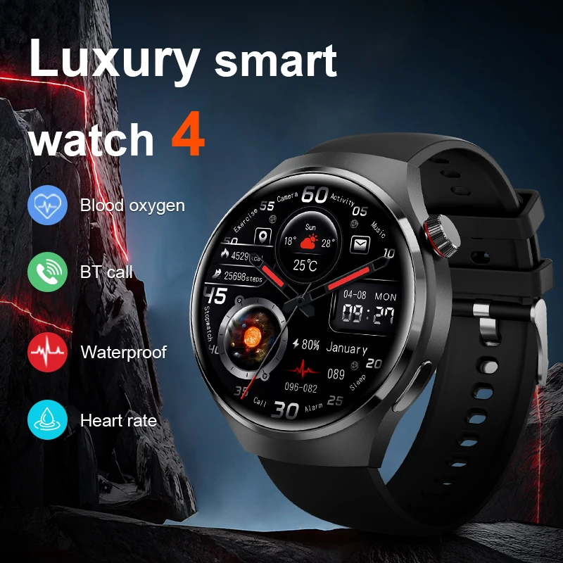 For-HUAWEI-Watch-4-GPS-NFC-Smart-Watch-Men-360-360AMOLED-Screen-Heart ...