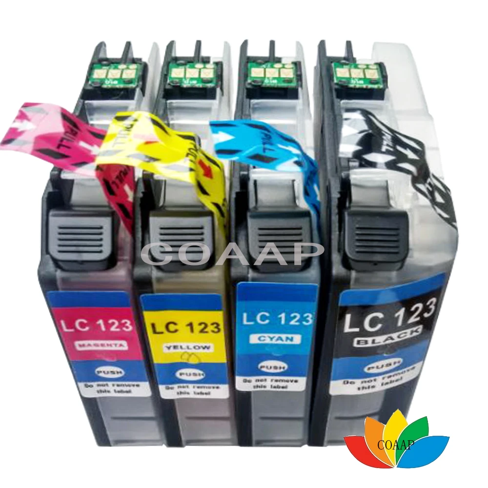 4pcs Compatible LC121 LC 123 LC123 Ink Cartridge For Brother DCP J552DW ...