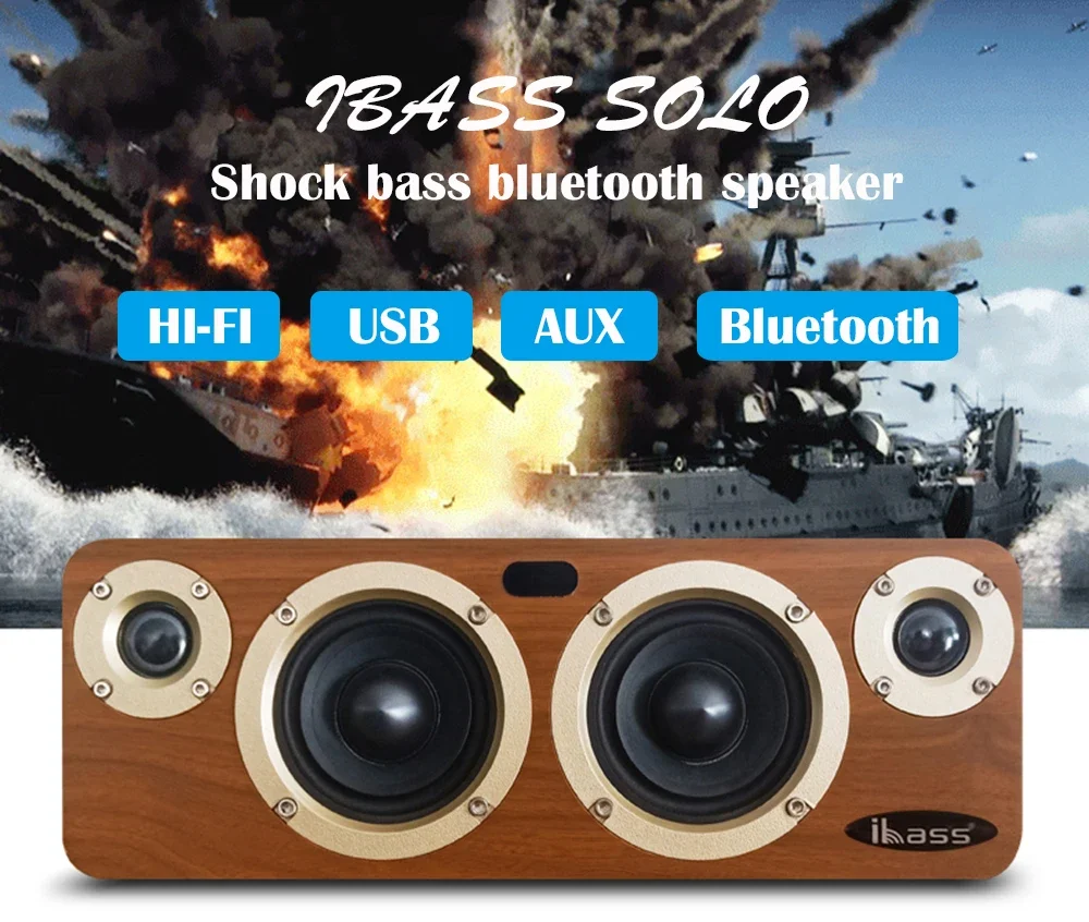 Ibass-Wood-Speaker-200W-Ultra-High-Power-Bluetooth-Speaker-4-Units ...