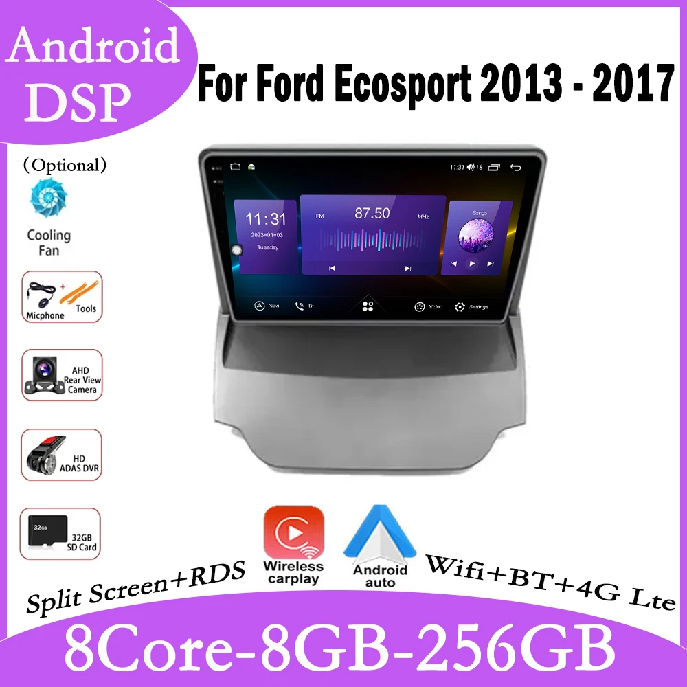Android-14-Car-Play-Monitor-For-Ford-Ecosport-2013-2017-Carplay-Auto ...