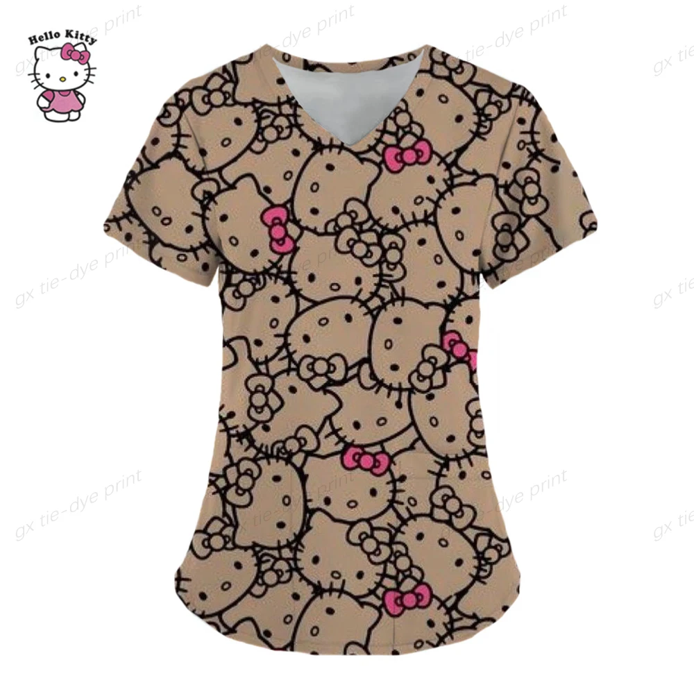 Uniforme de Hello Kitty para mujer, camisa de trabajo de enfermera con ...