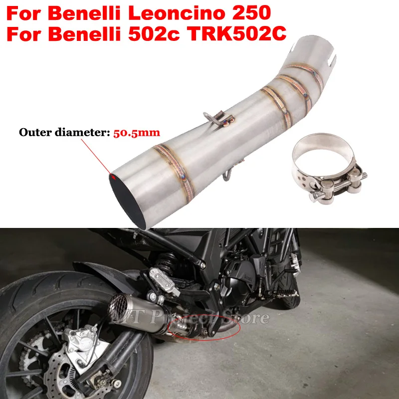 Motorcycle Escape Middle Link Tube Pipe Modified 51mm Moto Exhaust Slip ...