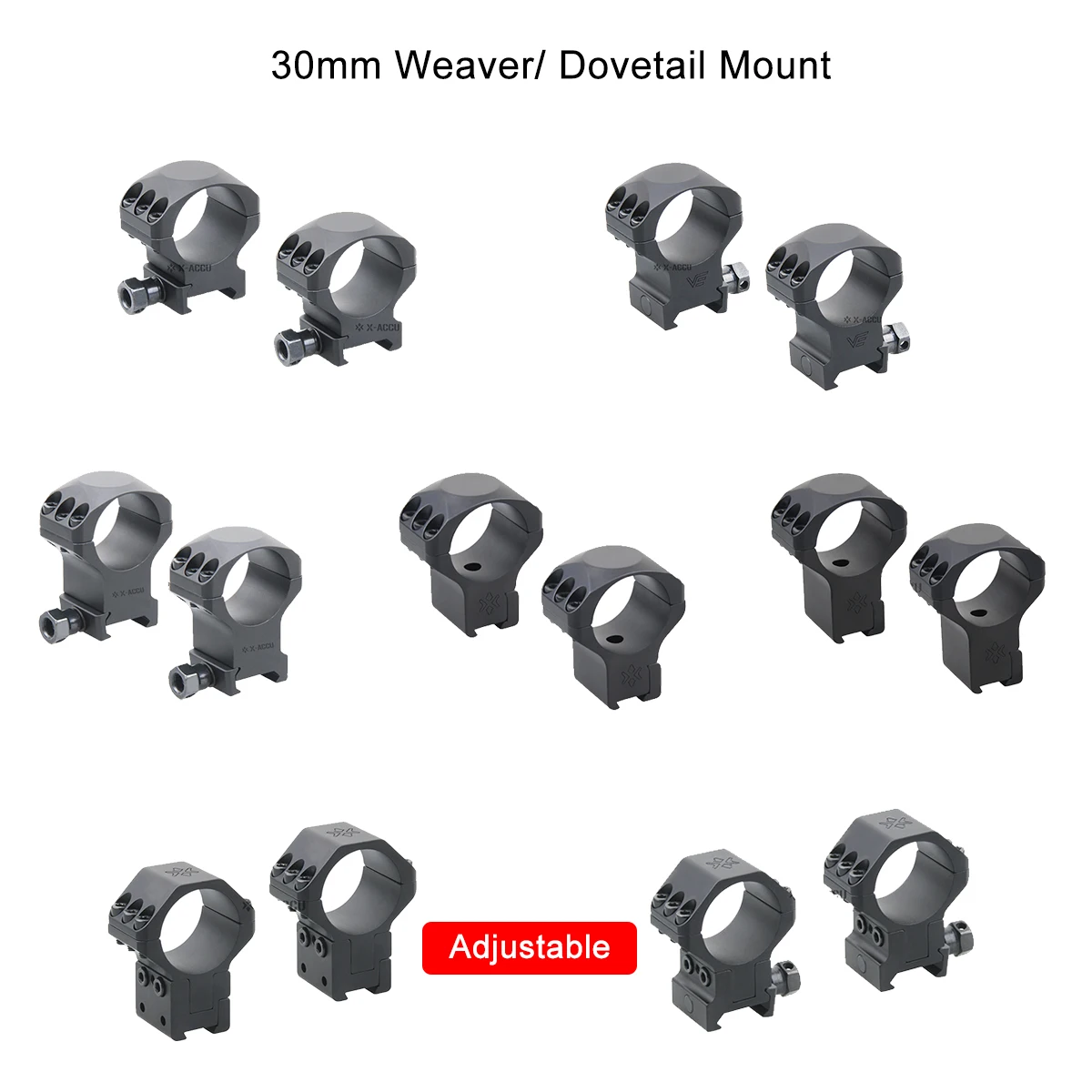 Vector-Optics-Dovetail-Rail-Scope-Mount-montagens-de-anel-ajust-vel ...