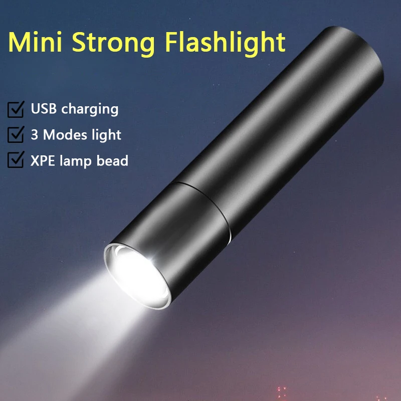 Mini-LED-Torch-Strong-Light-Flashlight-Multi-Purpose-Portable-Self ...