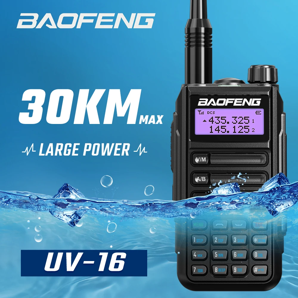 BAOFENG UV16 10W 강력한 워키 토키 UHF/VHF 듀얼 밴드 UV 16 Type C 케이블 업그레이드 UV 5R ...
