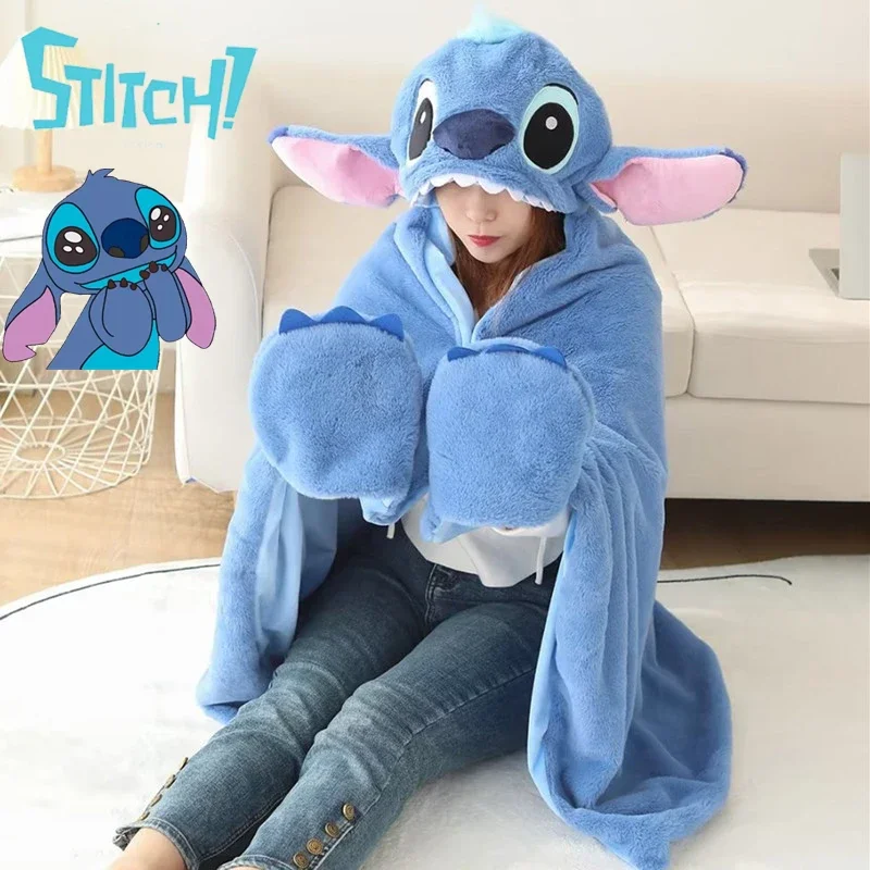 Manta-con-capucha-de-Disney-Stitch-para-hombre-y-mujer-mant-n-grueso-de ...