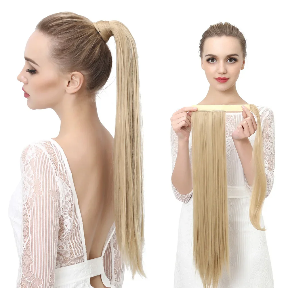 Synthetic-Straight-Ponytail-Hair-Extension-Clip-in-Fake-Wig-Hairpiece ...