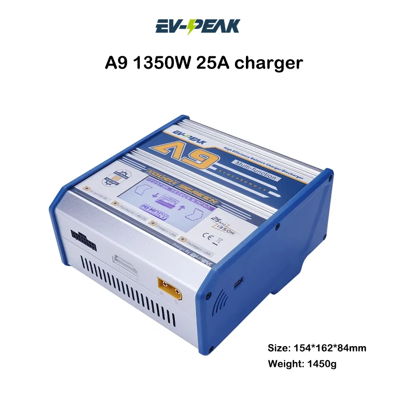 EV-PEAK-A9-Intelligent-Touch-Screen-balance-charger-DC-Charger-Discharger-1350W-Discharge-100W ...