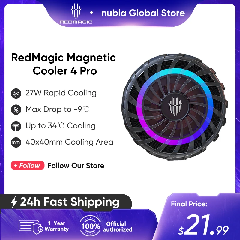 RedMagic-Magnetic-Cooler-4-Pro-ICE-Cooler-Ultra-Design-27W-RGB-LED-Semiconductor-Heat ...