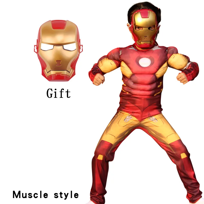 Disfraz de superhéroe de la película Iron Man para niños, con músculos ...