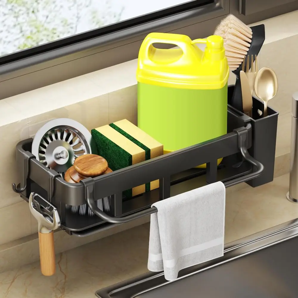 1PC-Dishrag-Rack-Kitchen-Shelf-Hole-free-Shelf-Shelf-Wall-mounted ...