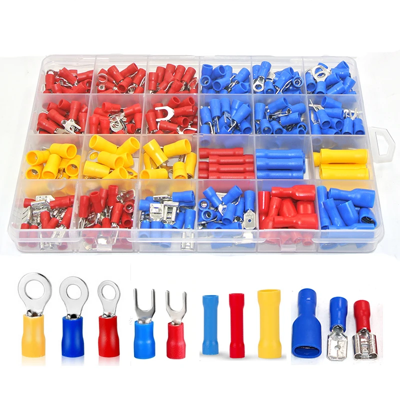 370PCS-Elektrische-Anschl-sse-Isolierte-Crimp-Terminals-Gemischte ...