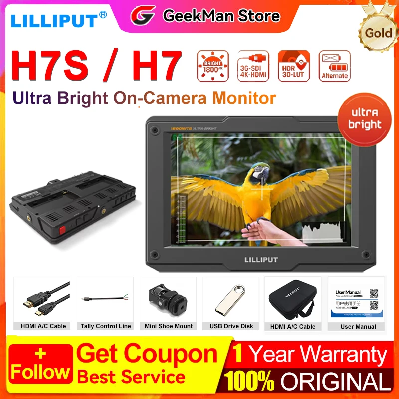 LILLIPUT H7S 7 inch 1800nits 1920×1200 Full HD 4K Ultra Bright on ...