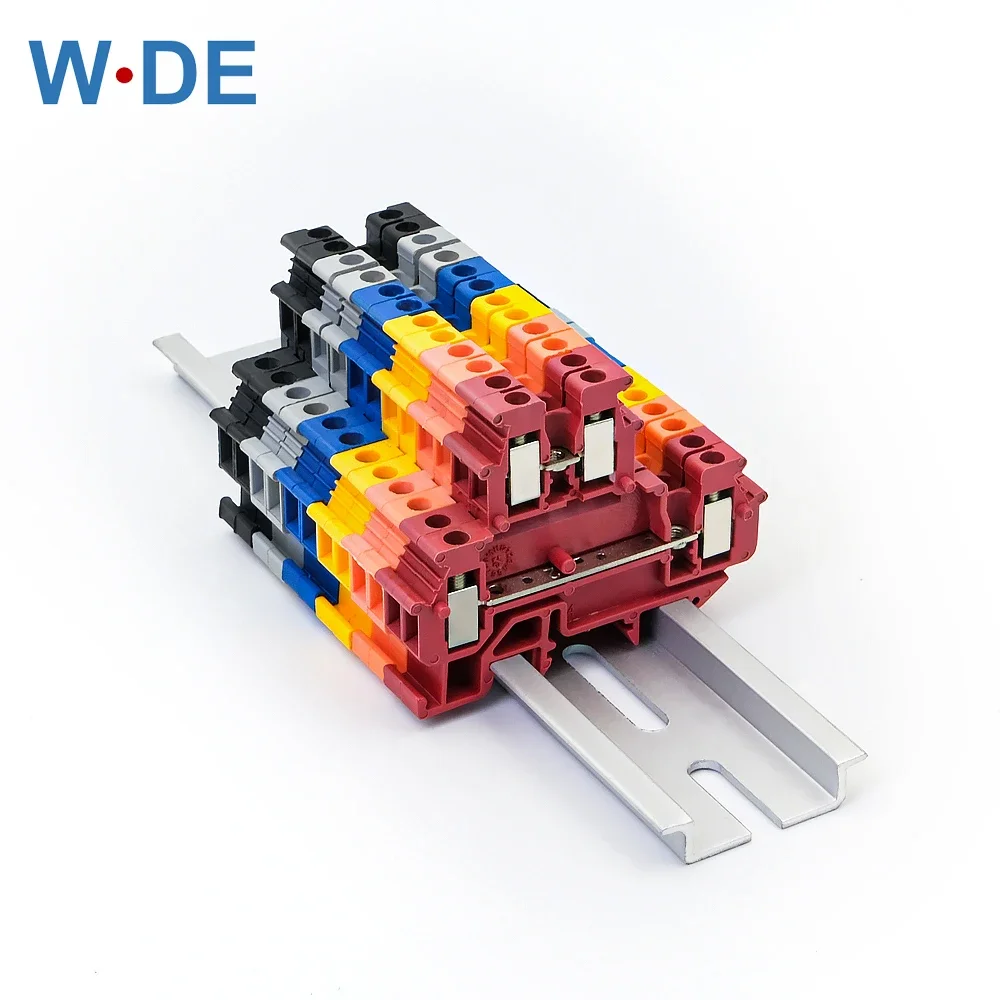 10Pcs-Din-Rail-Terminal-Block-MBKKB-2-5-Connector-Double-Layer-Screw ...
