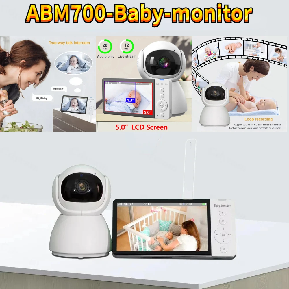 Wireless-Baby-Camera-with-PTZ-Function-ABM700-Baby-monitor-5-0-Inch-IPS ...