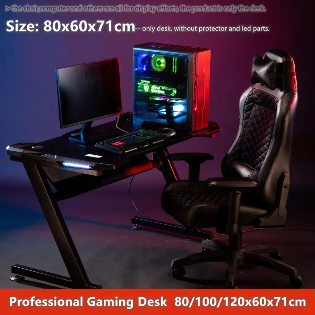 80x60x71cm-Game-Table-Black-Computer-Desk-Home-Desktop-Table-Office ...