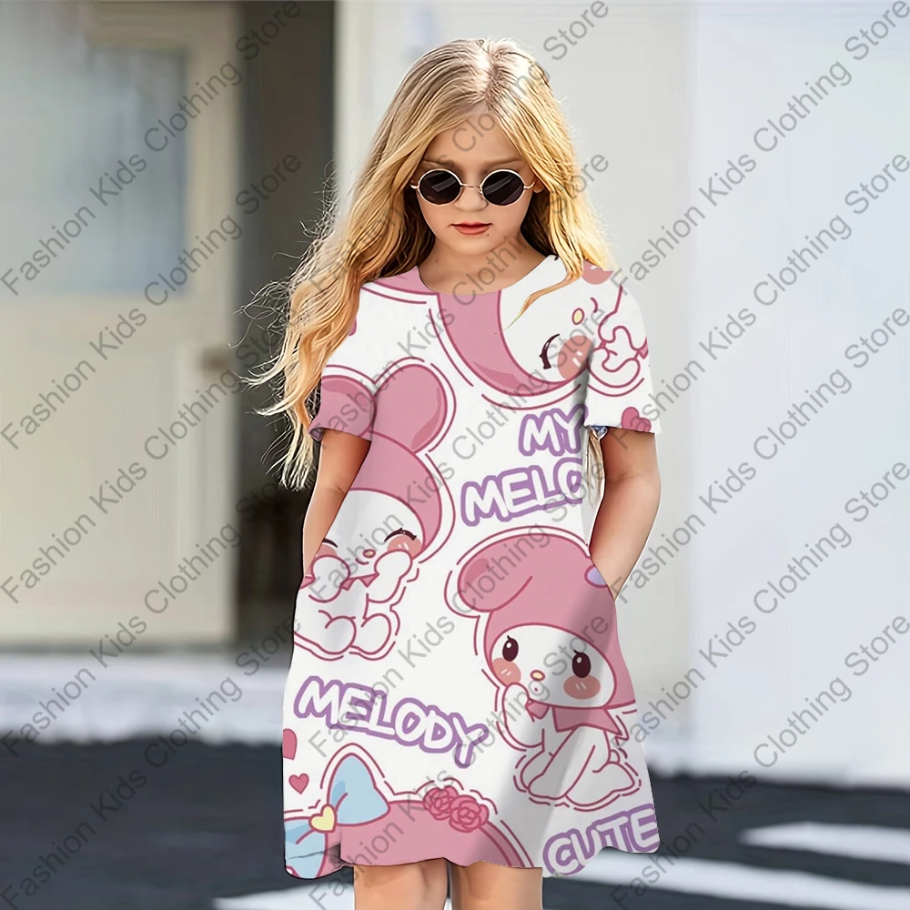 MINISO-Summer-Dress-Fashion-Girls-Cartoon-My-Melody-3d-Printed-Women ...