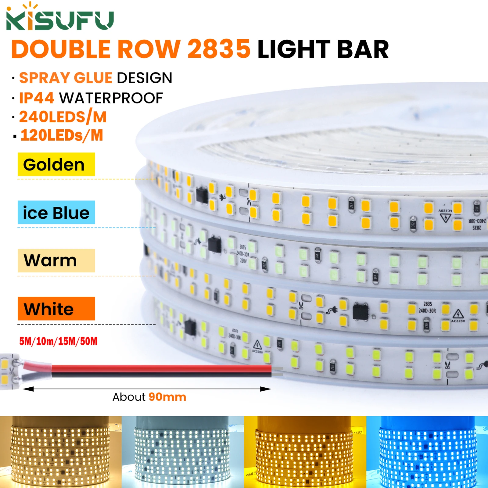 SMD2835-LED-Strip-Adhesive-Light-Tape-AC220-240V-120-240Leds-m-Flexible ...