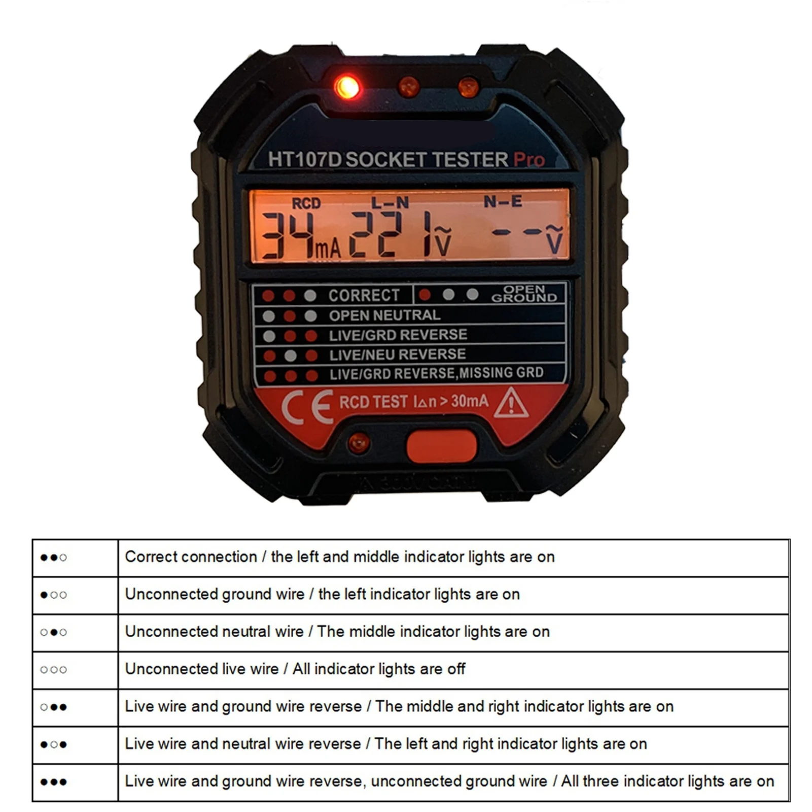 HT107D-LCD-Digital-Display-Socket-Outlet-Tester-Mains-Fault-Check-Tool ...