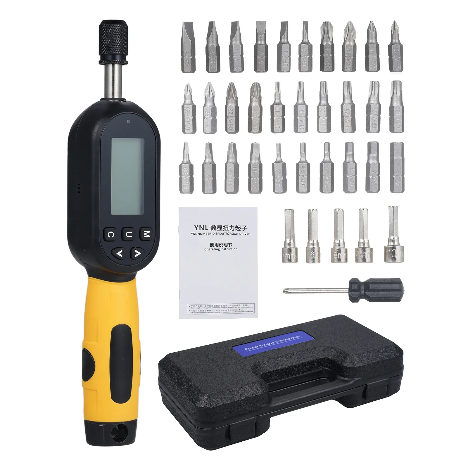Digital Torque Screwdriver Kit 10.74-106.21 In-lbs/1.2-12N.m 1/4inch /6 ...