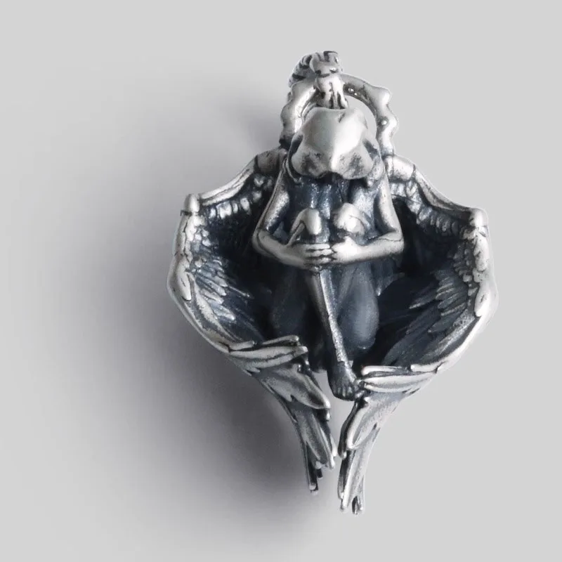 Silver Oxidized Angel Figurine