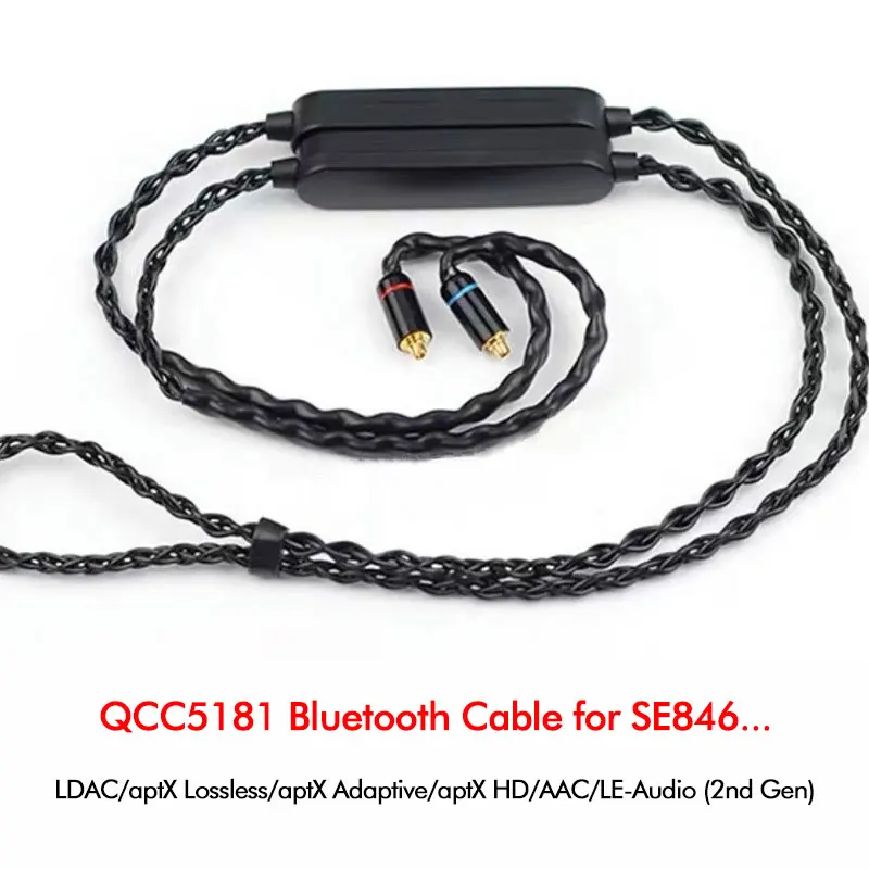 QCC5181 블루투스 케이블, LDAC aptX 무손실 BT5.4 LE-Audio 게이밍 헤드셋 교체 라인, MMCX ...