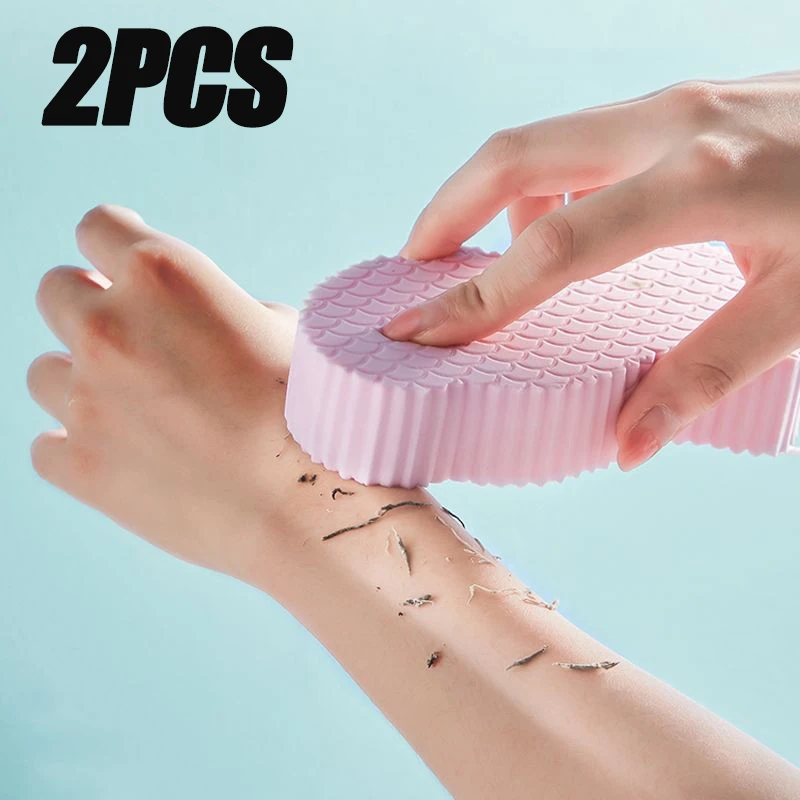 2PCS-Exfoliating-Shower-Sponge-Shower-Brush-Skin-Cleanser-Fish-Scale ...