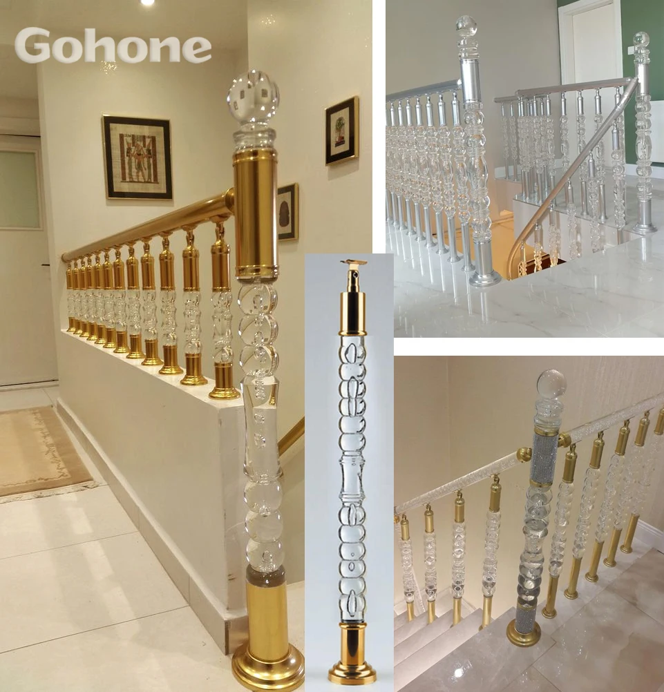 Top-grade-Acrylic-Armrest-pillar-Crystal-PMMA-General-Column-Plexiglass-Bubble-Stair-Handrail ...