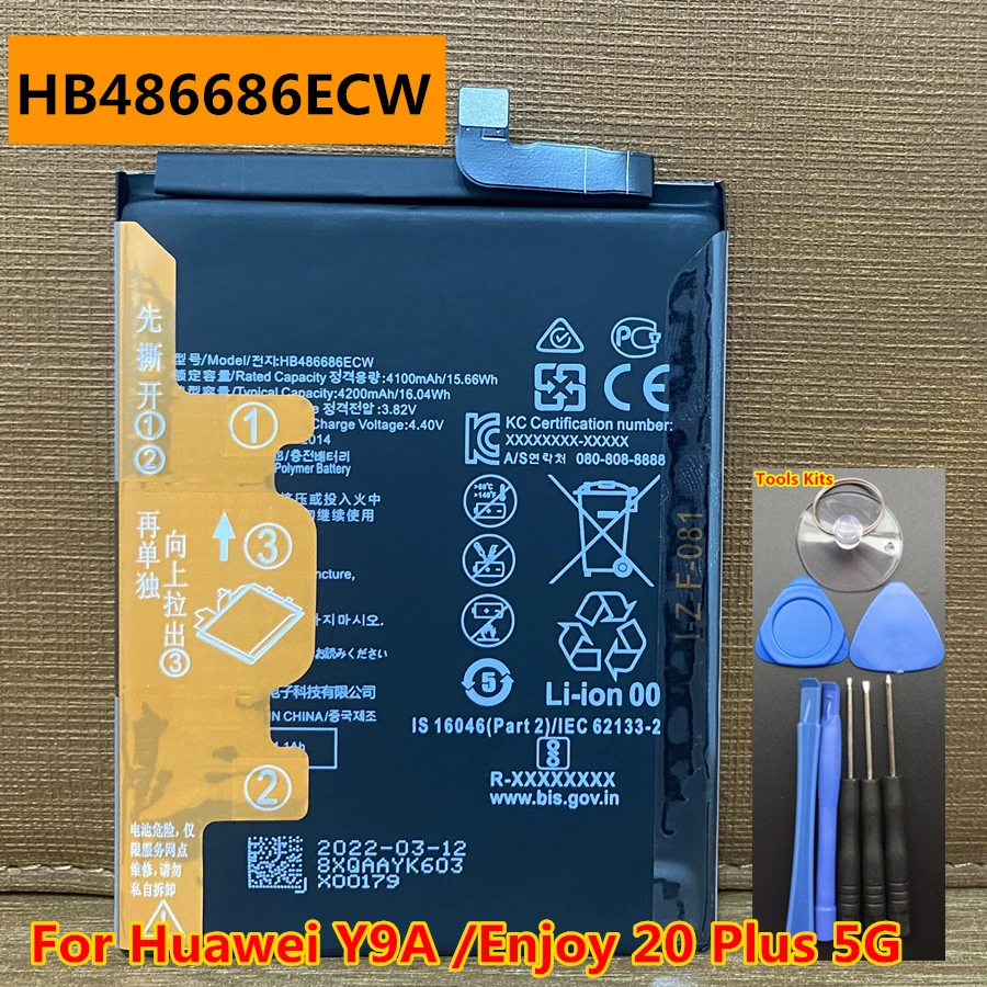 New-Original-HB486686ECW-4200mAh-Phone-Battery-for-Huawei-Y9A-Enjoy-20 ...