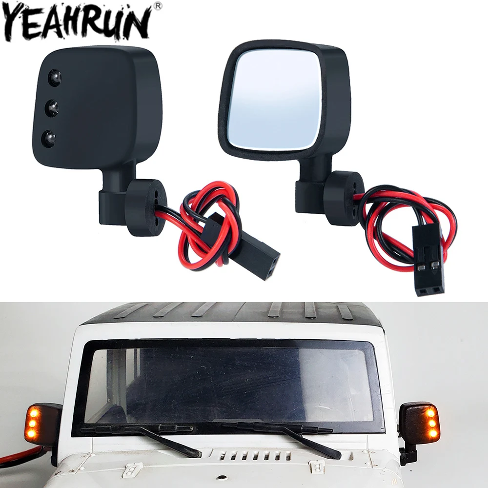 YEAHRUN-RC-Car-Rearview-Lens-with-LED-Lights-for-1-10-Axial-SCX10-RC ...