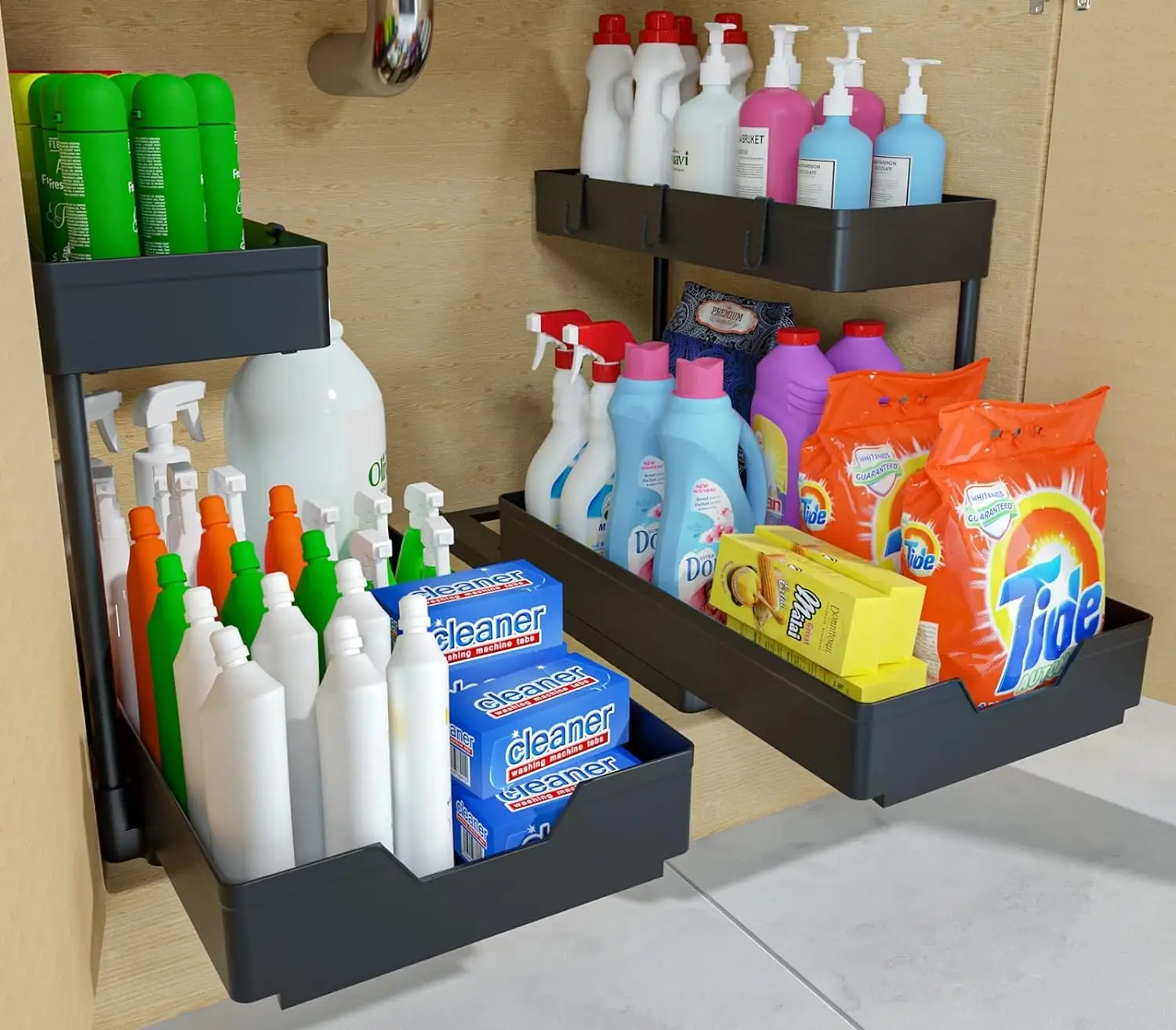 2-Tier-Under-Sink-Organizers-2-Pack-Sliding-L-shape-Cabinet-Organizers ...