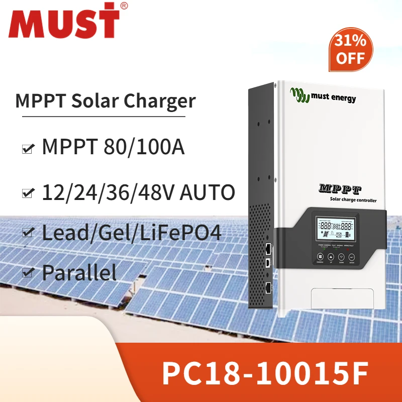 Muss Energie 60a 80a 100a mppt Solar laderegler lifepo4 Ladegerät 12V 24V 36V 48V Solar panel ...